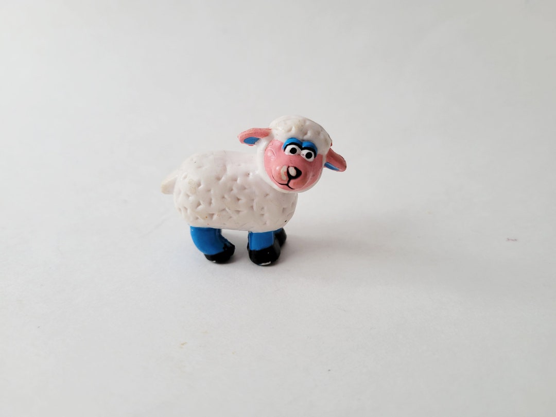 Sesame Street White Sheep With Blue Legs Vintage PVC Toy Animal Figure ...