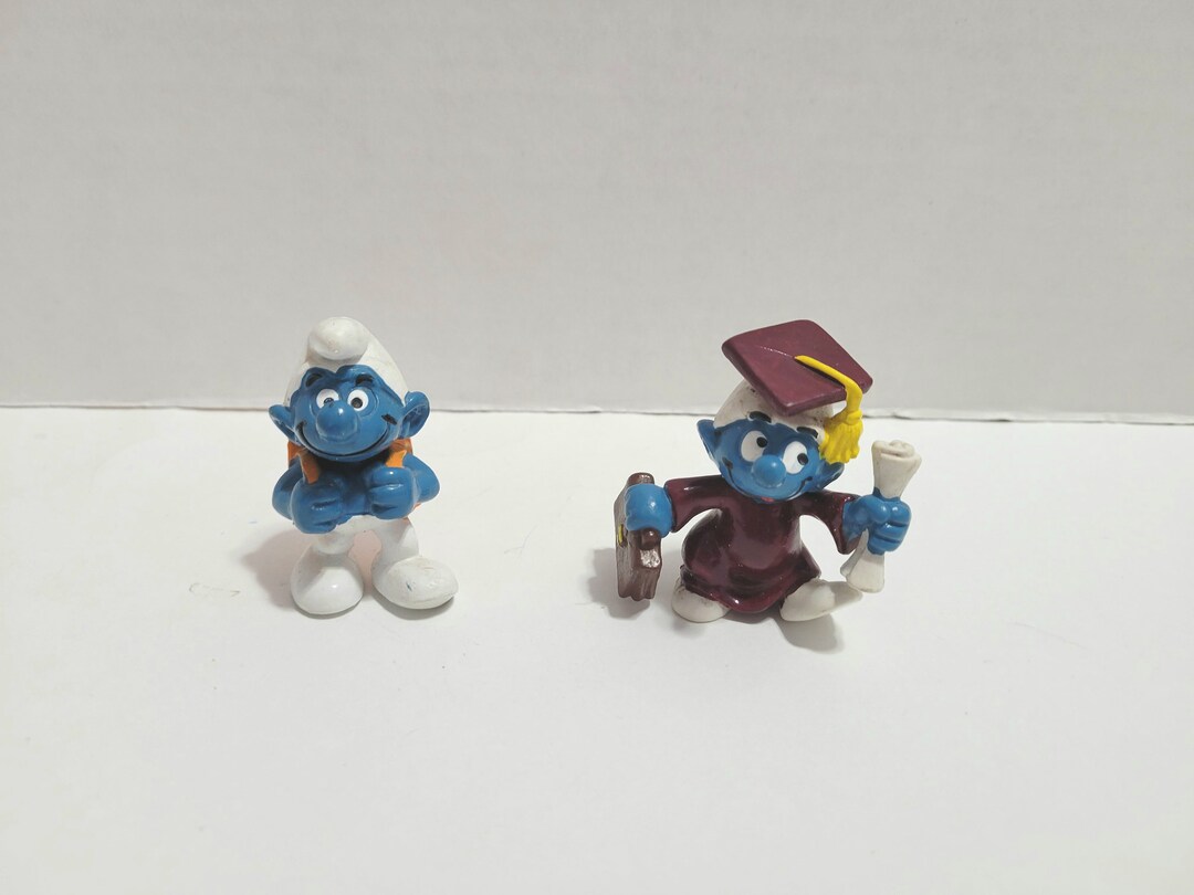 Smurfs Graduation Smurf 20130 & Pupil Smurf 20103 Vintage - Etsy