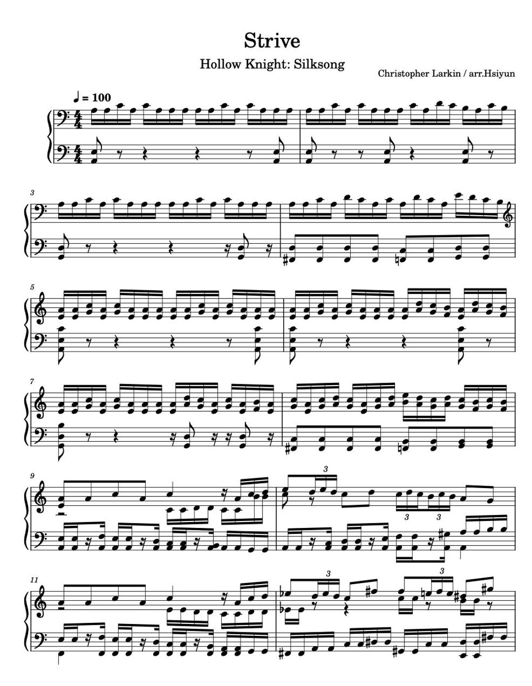 Strive From "hollow Knight: Silksong" Piano Solo Sheet Music by Hsiyunwupiano - Etsy