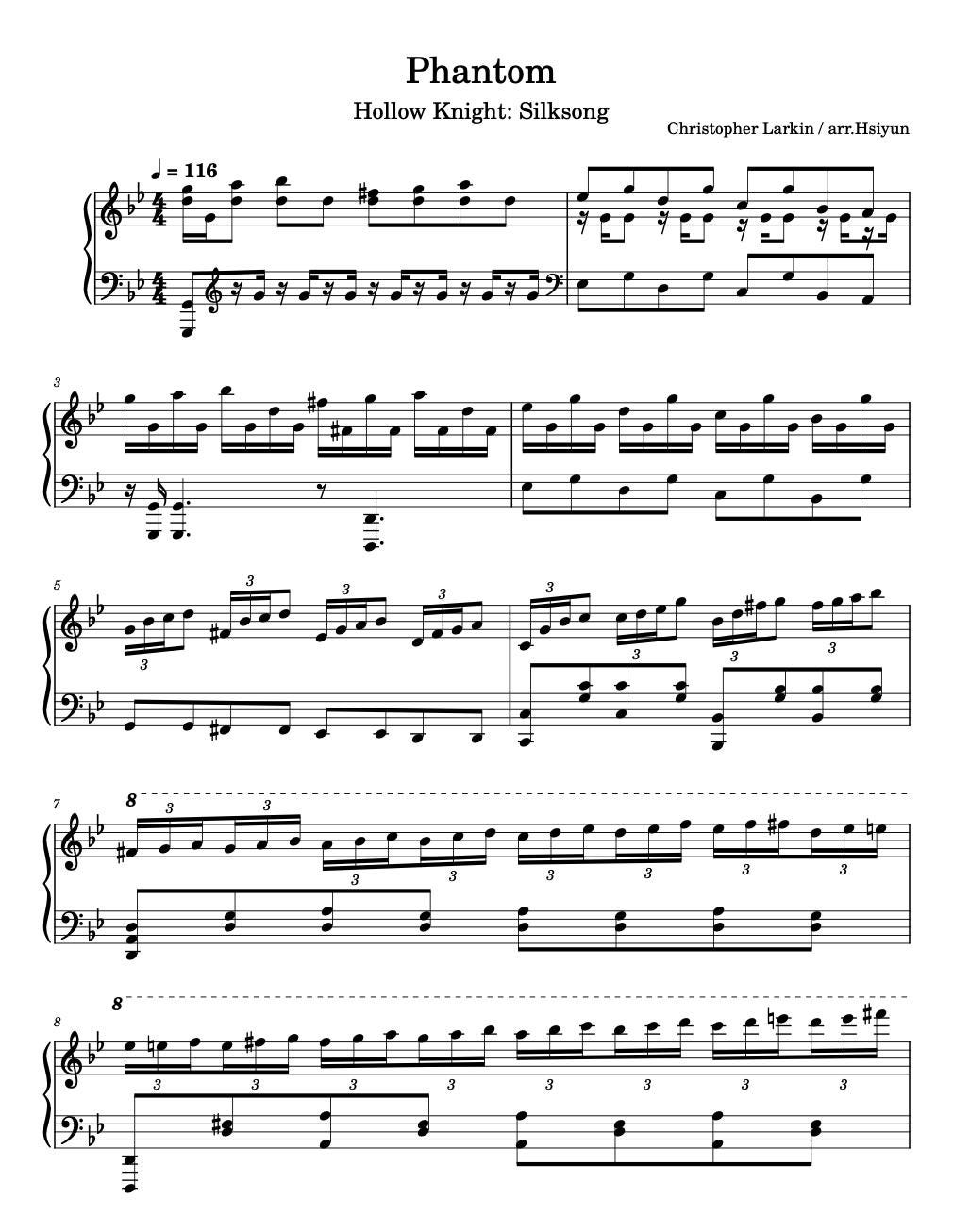 Phantom From "hollow Knight: Silksong" Piano Music Sheet by ...