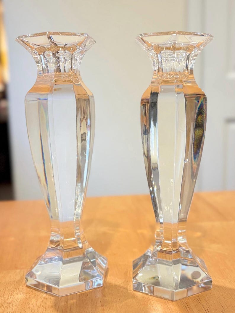 Pair of Nachtmann Crystal Candlestick Holders, Made in Germany - Etsy