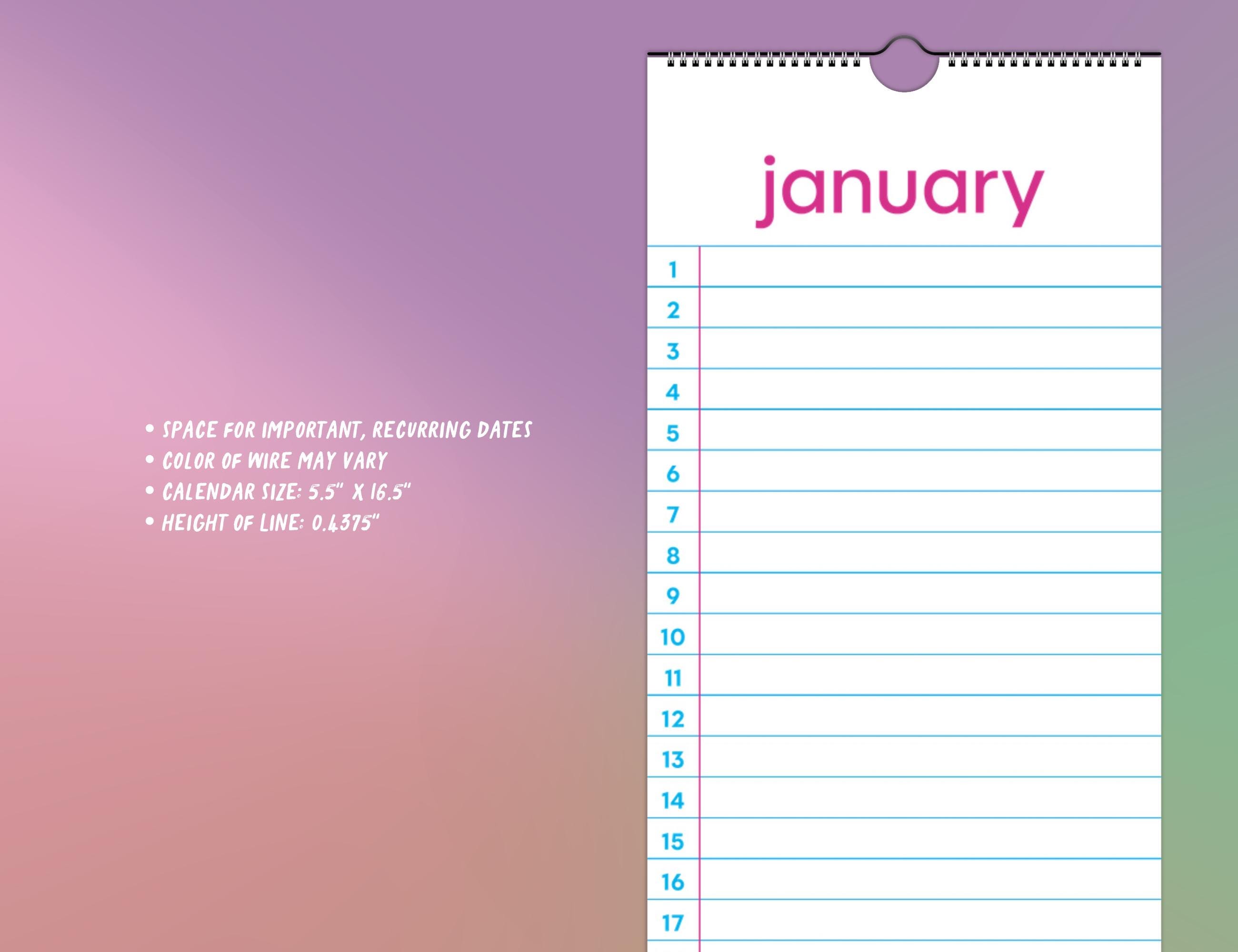 Perpetual Calendar | Wide-ruled Perpetual Calendar, Notebook Design ...