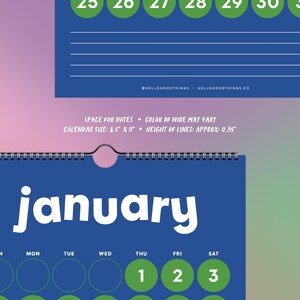Pop Dots Calendar | 2026 Calendar With Notes, Colorful Calendar, Bold ...
