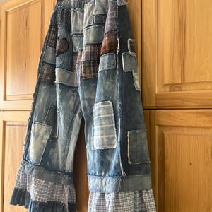 Shabby Patchwork Tattered Boho Denim Bloomers Capri Pants Small - Etsy