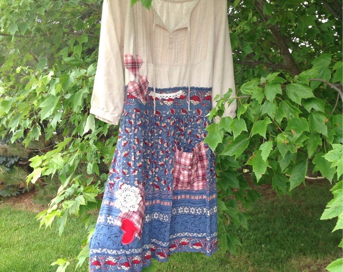 Rustic Dress-peasant Dress/upcycled Clothing/recycled - Etsy