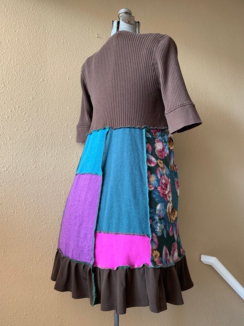 Upcycled Refashioned Floral Patchwork Sweater Tunic Dress - Etsy