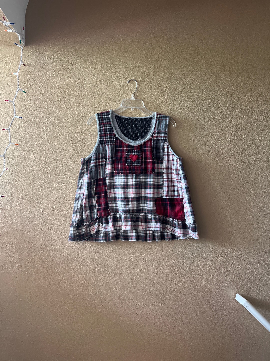 Flannel Patchwork Tank Top - Etsy