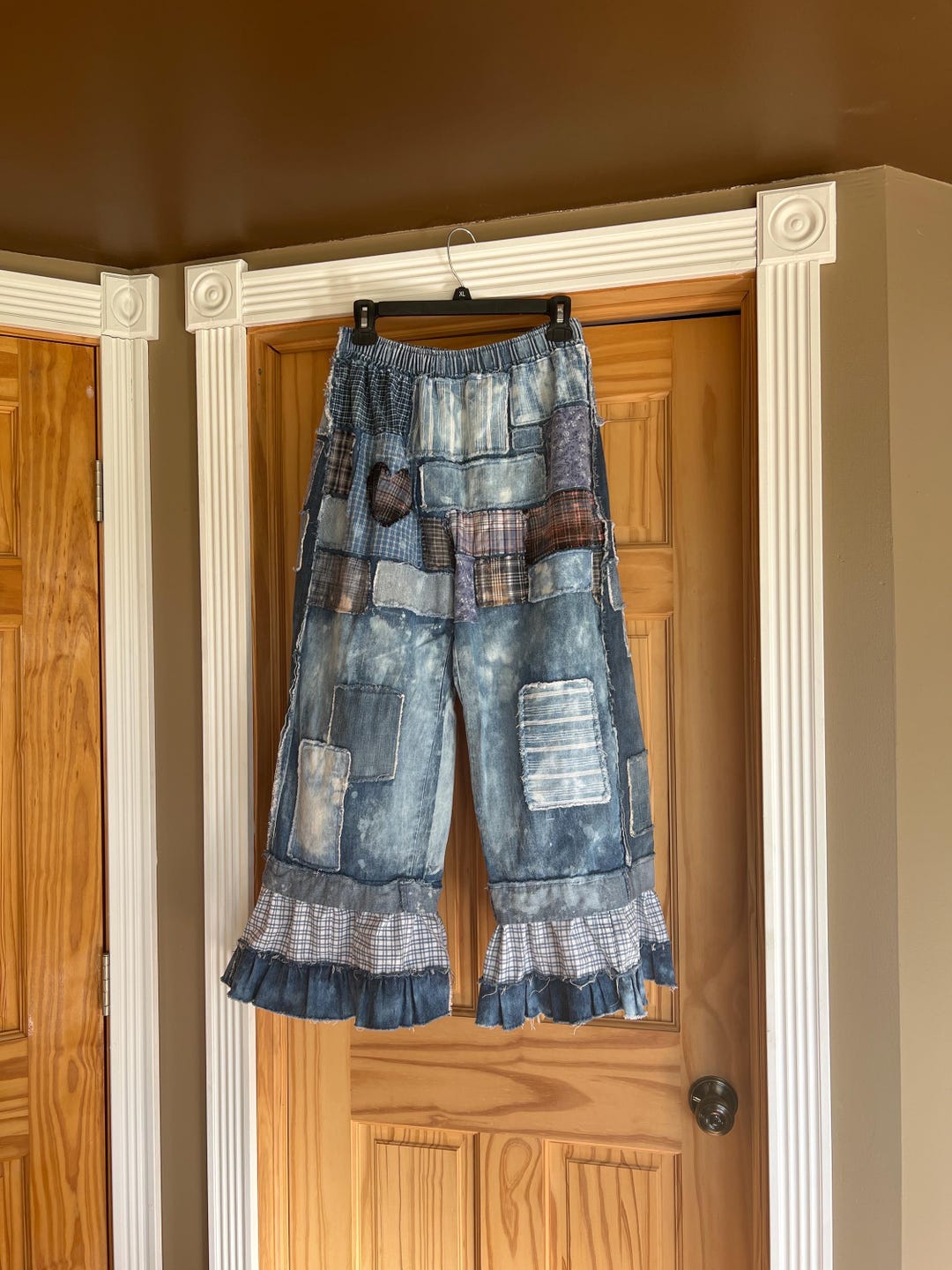 Shabby Patchwork Tattered Boho Denim Bloomers Capri Pants Small - Etsy