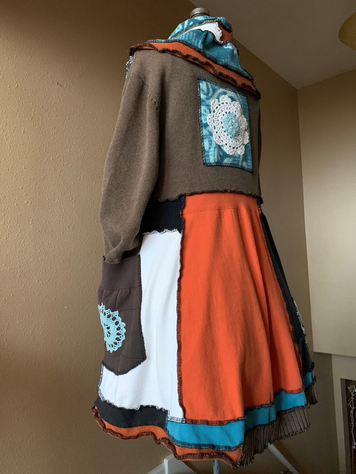 Upcycled Refashioned Patchwork Cotton Sweater Dress or Tunic | Etsy