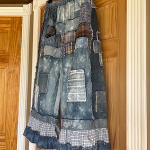 Shabby Patchwork Tattered Boho Denim Bloomers Capri Pants Small - Etsy