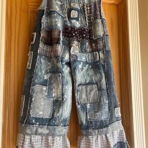 Shabby Patchwork Tattered Boho Denim Bloomers Capri Pants Small - Etsy