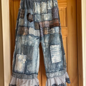 Shabby Patchwork Tattered Boho Denim Bloomers Capri Pants Small - Etsy