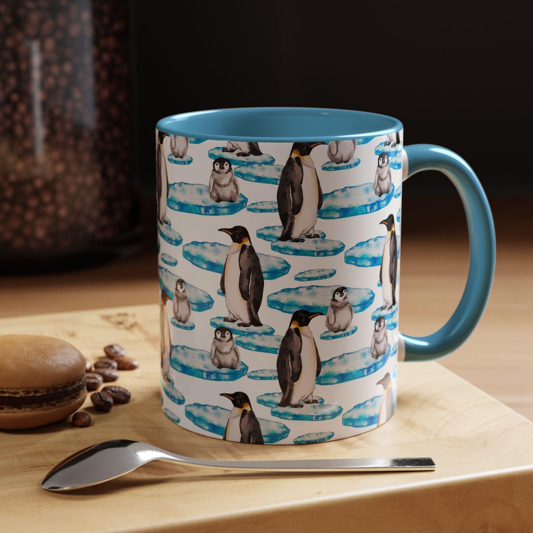 Watercolor Emperor Penguins Mug | Accent Coffee Mug 11oz 15oz - Etsy