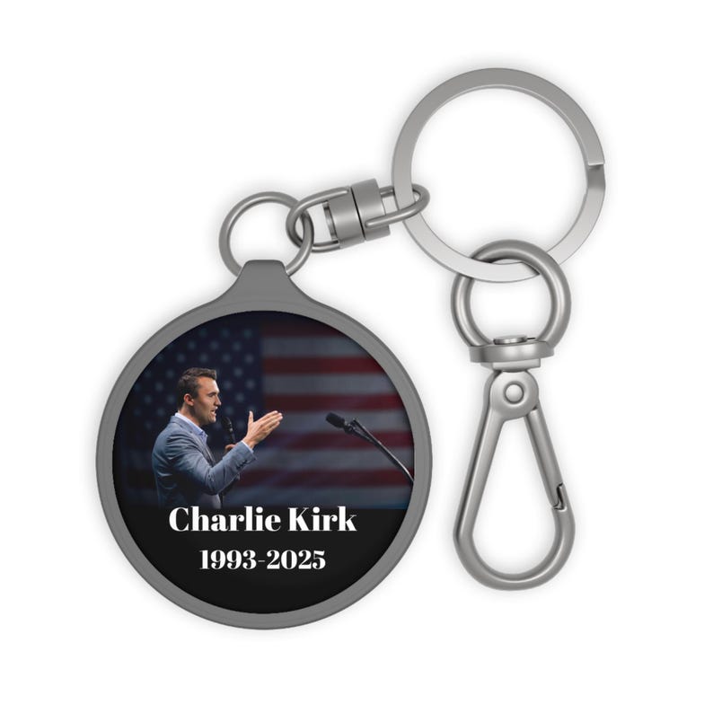 Charlie Kirk Memorial Keyring Tag, Custom Keychain Gift, Remembrance ...