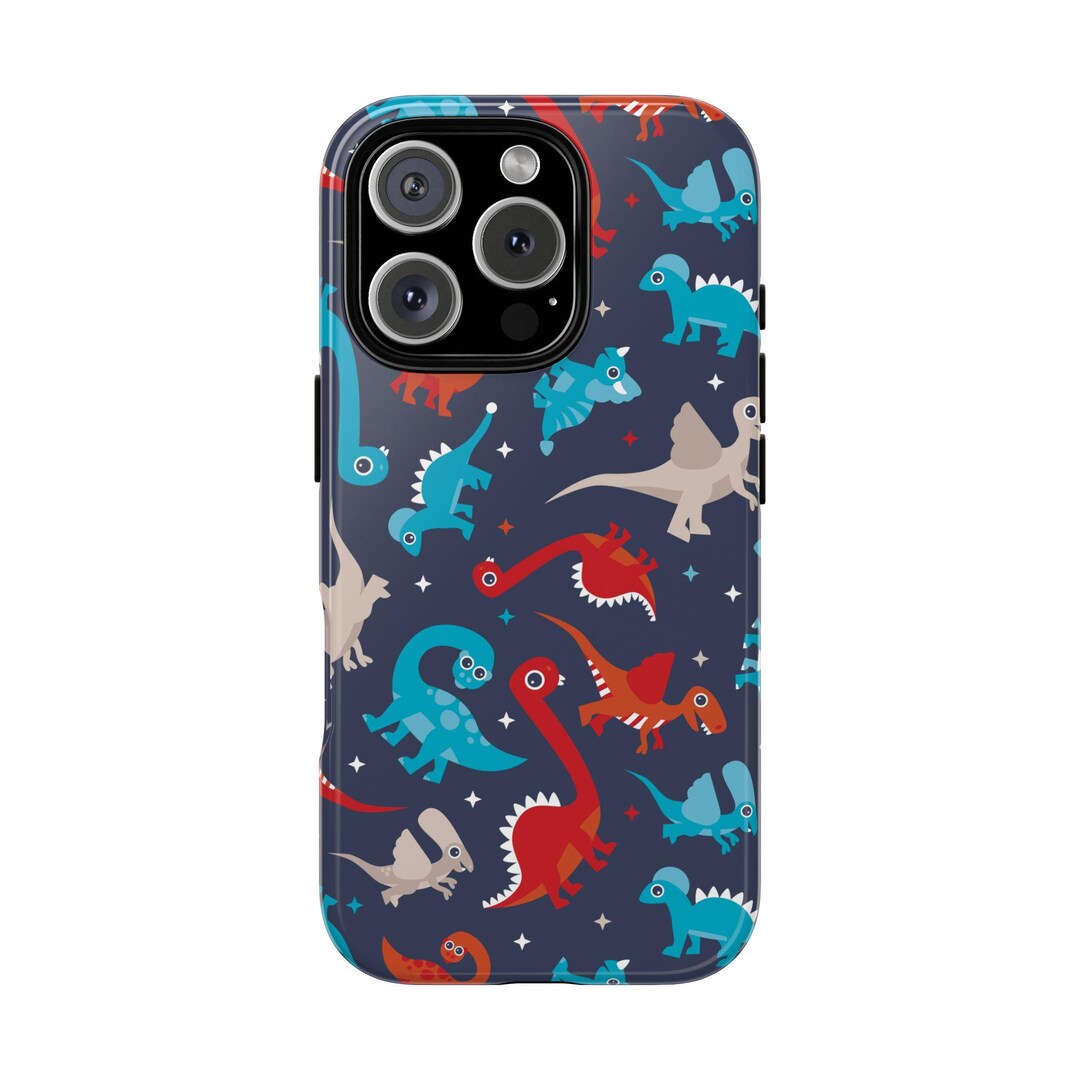 Colorful Cartoon Dinosaurs Phone Case | Tough Cases - Etsy