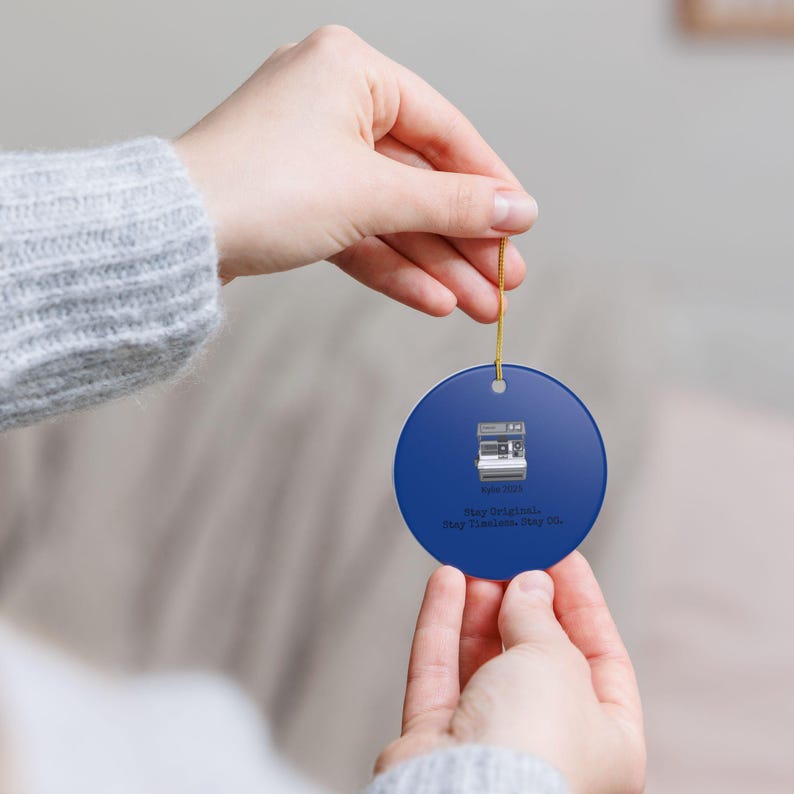 Personalized Blue Ceramic Polaroid Camera Ornament: Retro Holiday Decor ...