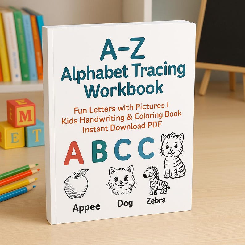 Alphabet Tracing Workbook: A-Z Handwriting Practice, Coloring Pages ...