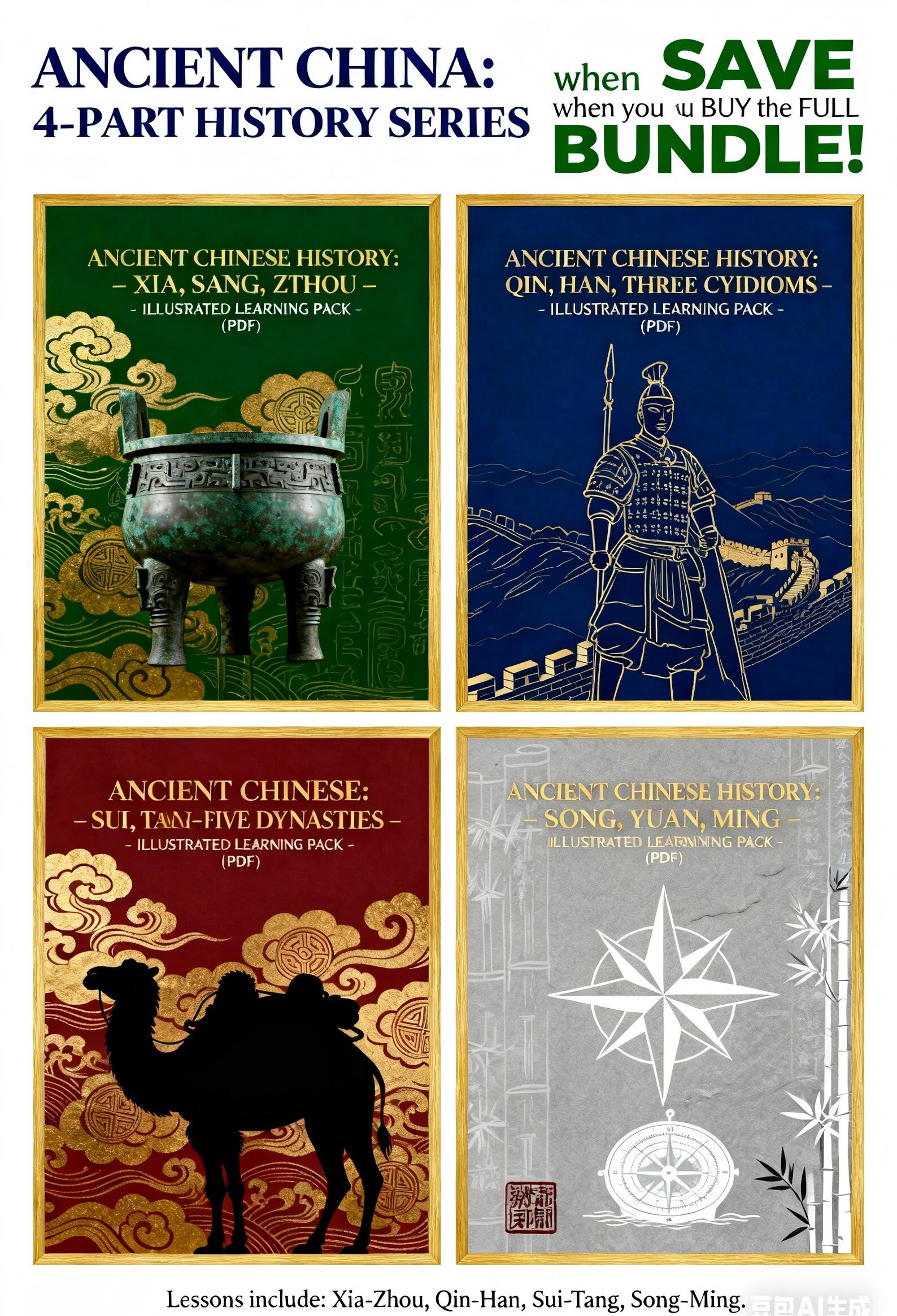 Ancient Chinese History Illustrated Learning Pack: Xia, Shang, Zhou ...