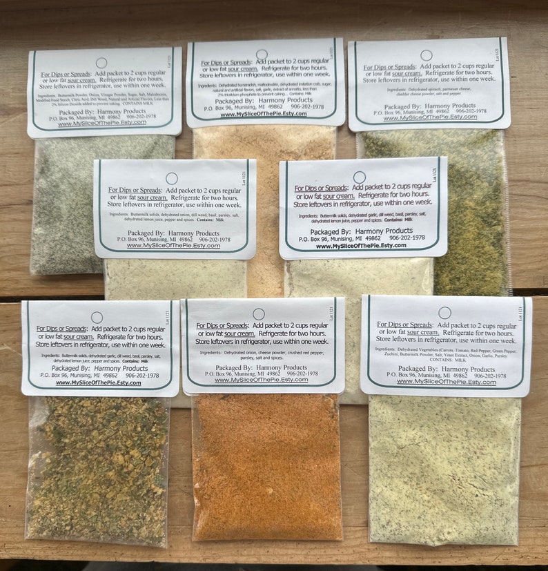 Savory Dip Mixes - Just Add Sour Cream - - Etsy
