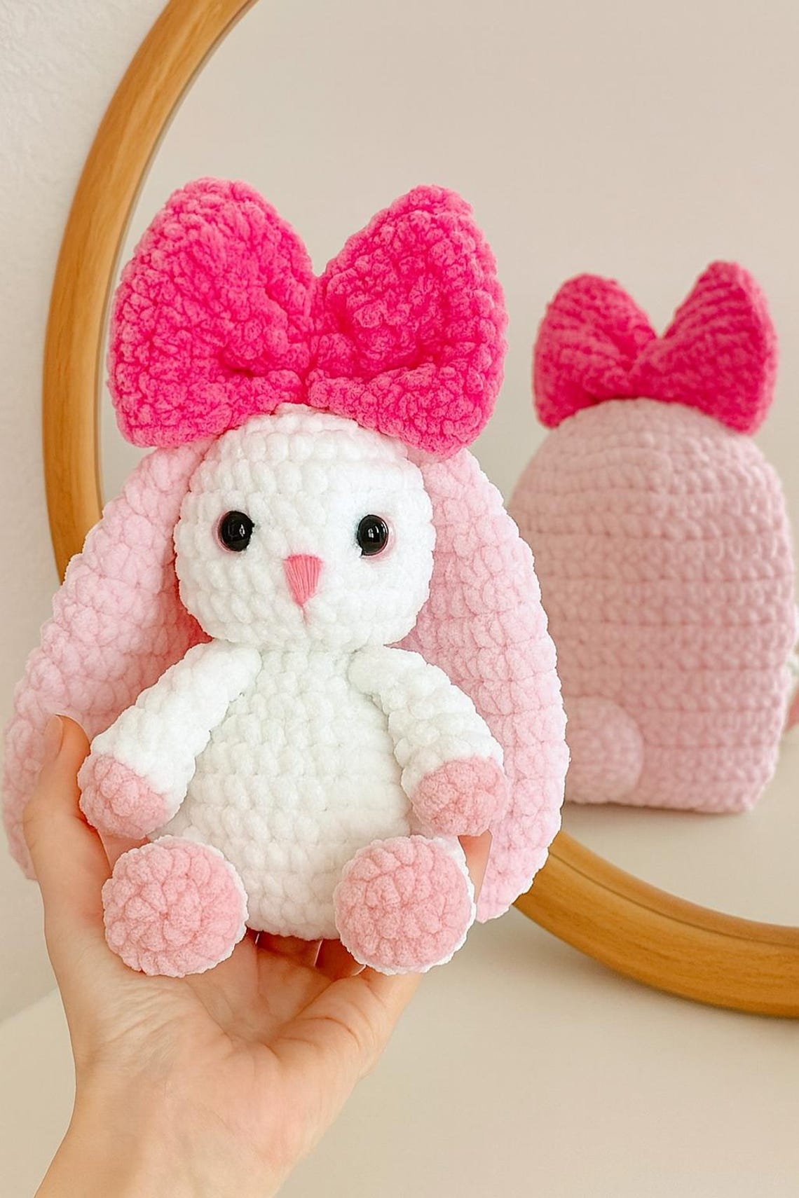 Crochet Pink Bunny Pattern: Amigurumi Plush Toy With Bow (PDF) - Etsy