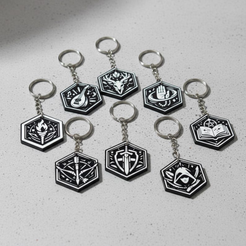 DND Class Keyring - Custom Dungeons and Dragons Keychain for RPG ...