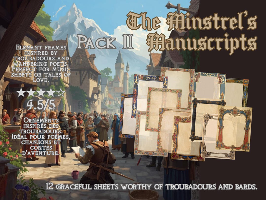 The Minstrel’s Manuscripts - Pack 2 - Medieval Fantasy Illuminated ...