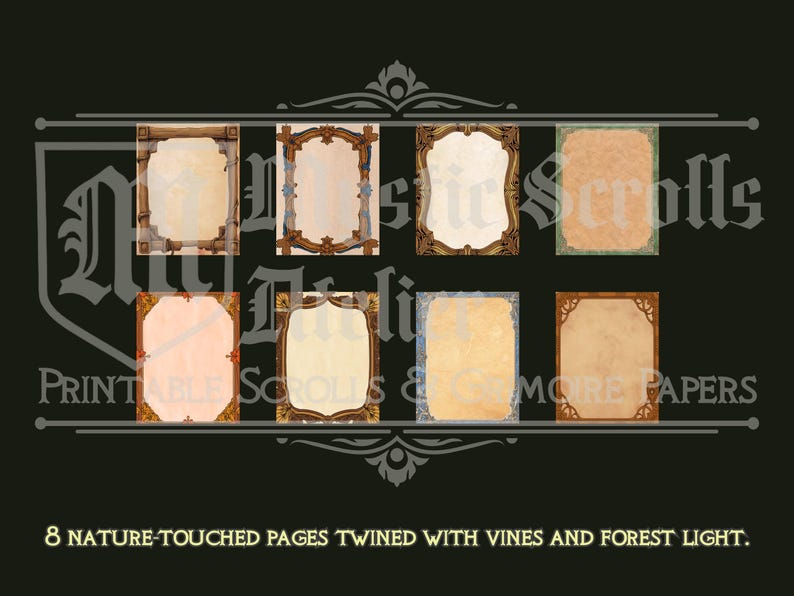 Sylvan Scriptorium - Pack 1 - Medieval Fantasy Illuminated Blank ...