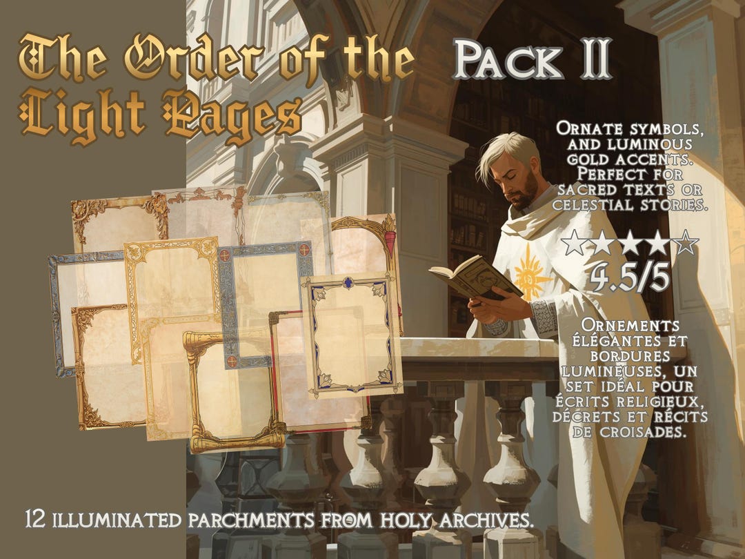The Order of the Light Pages - Pack 2 - Medieval Fantasy Illuminated ...