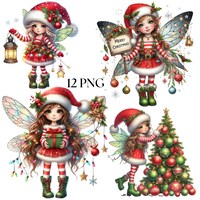 Christmas Fairy Clipart PNG, Winter Wings, Stars & Gifts, 31 Files ...