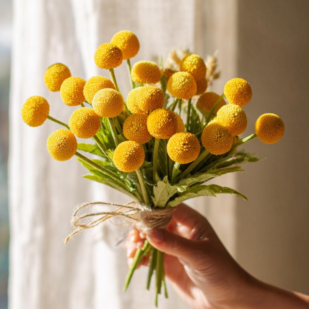Billy Button 50 Seeds | Craspedia Globosa, Unique Yellow Ball-shaped ...