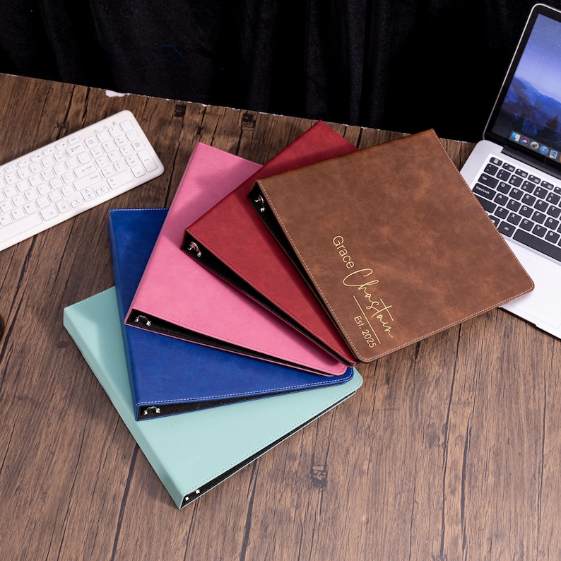 Custom Leather Binder, Leather 3-ring Binder, Wedding Planner, Office ...