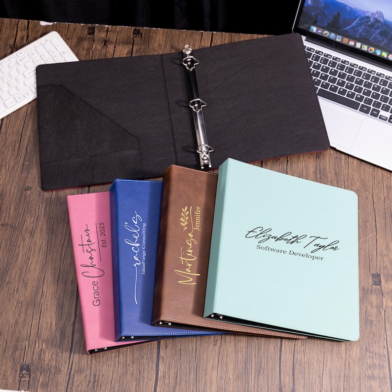 Custom Leather Binder, Leather 3-ring Binder, Wedding Planner, Office ...