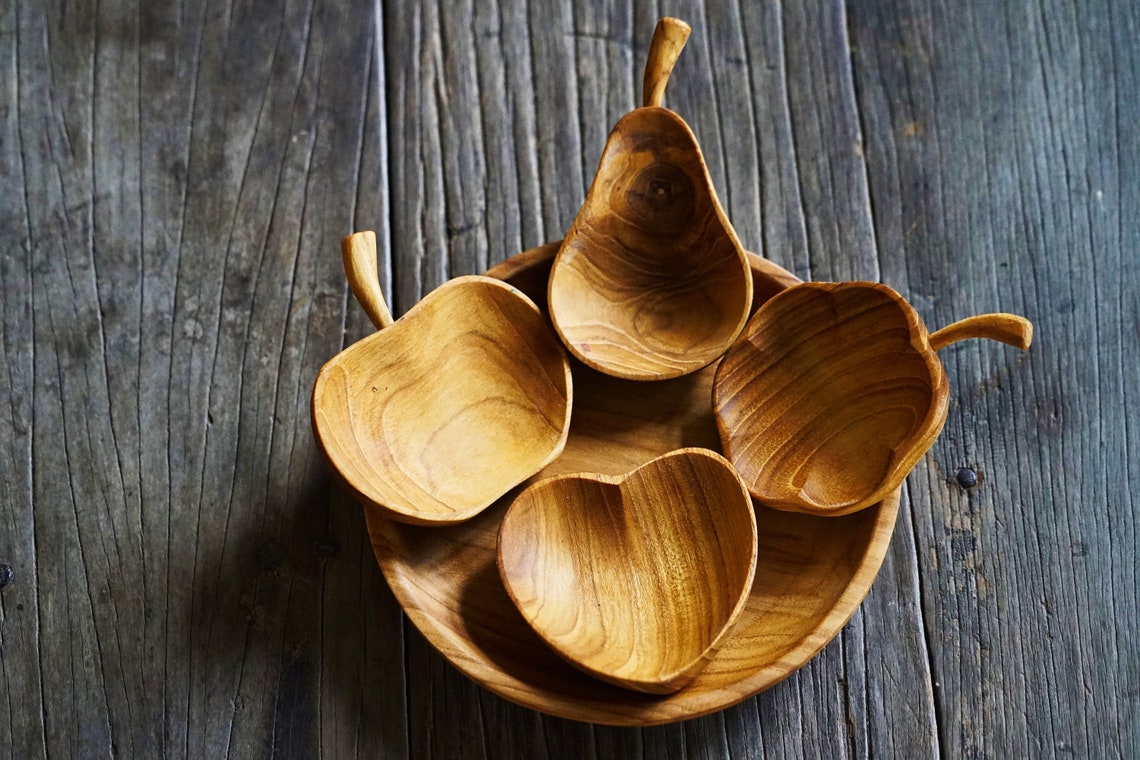 6 Inches Teak Wood Dish Round Plate Platter Plate Display Dish | Etsy