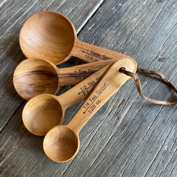 Wooden Measuring Spoons - Etsy