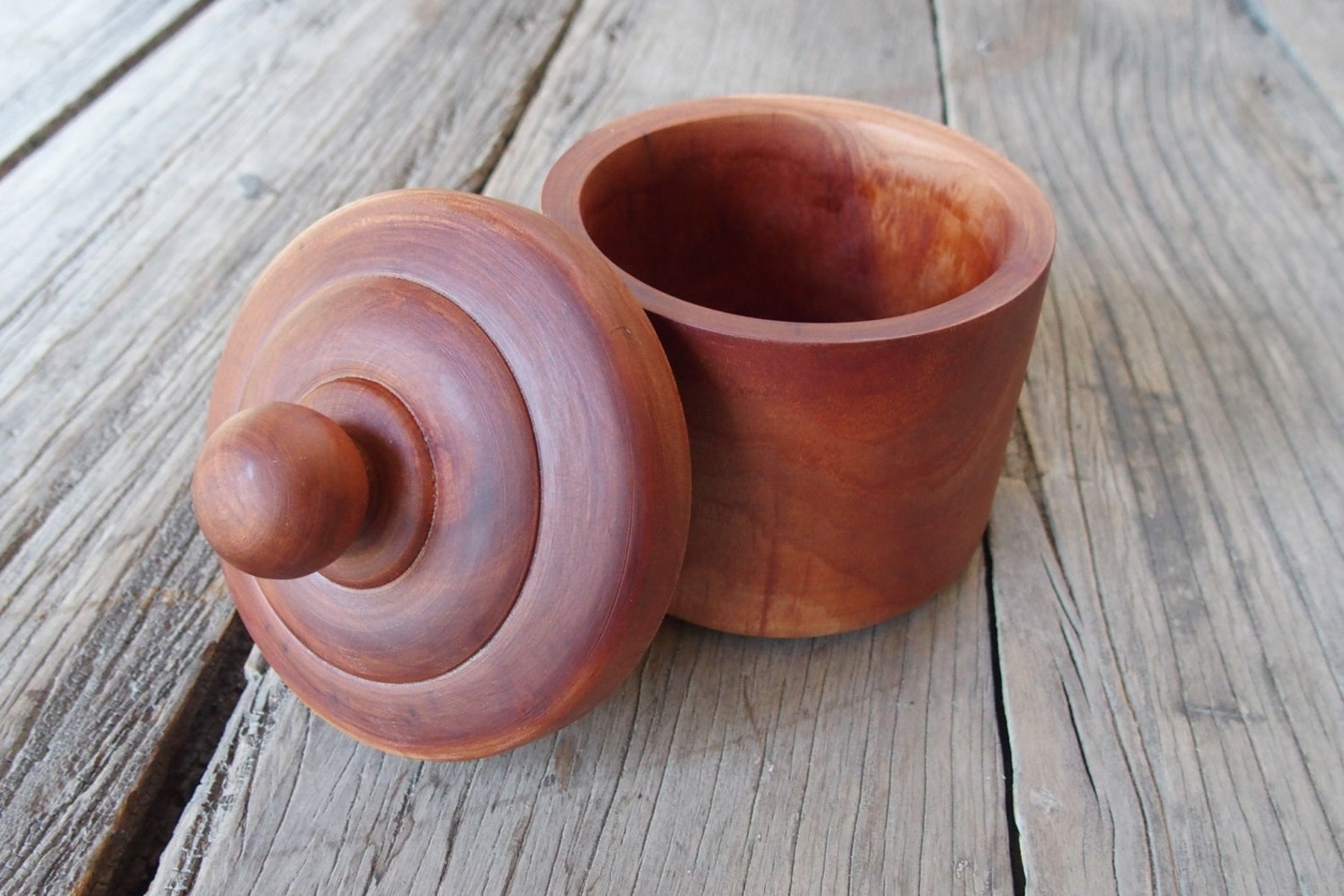 Wooden Jar, Wooden Box With Lid, Natural Color Classic Designed With ...