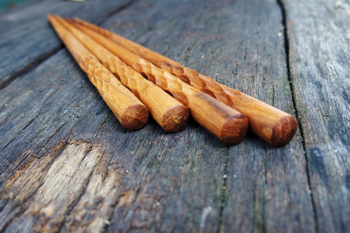 Round Wooden Chopstick Hand Craft Unique Design Wooden - Etsy