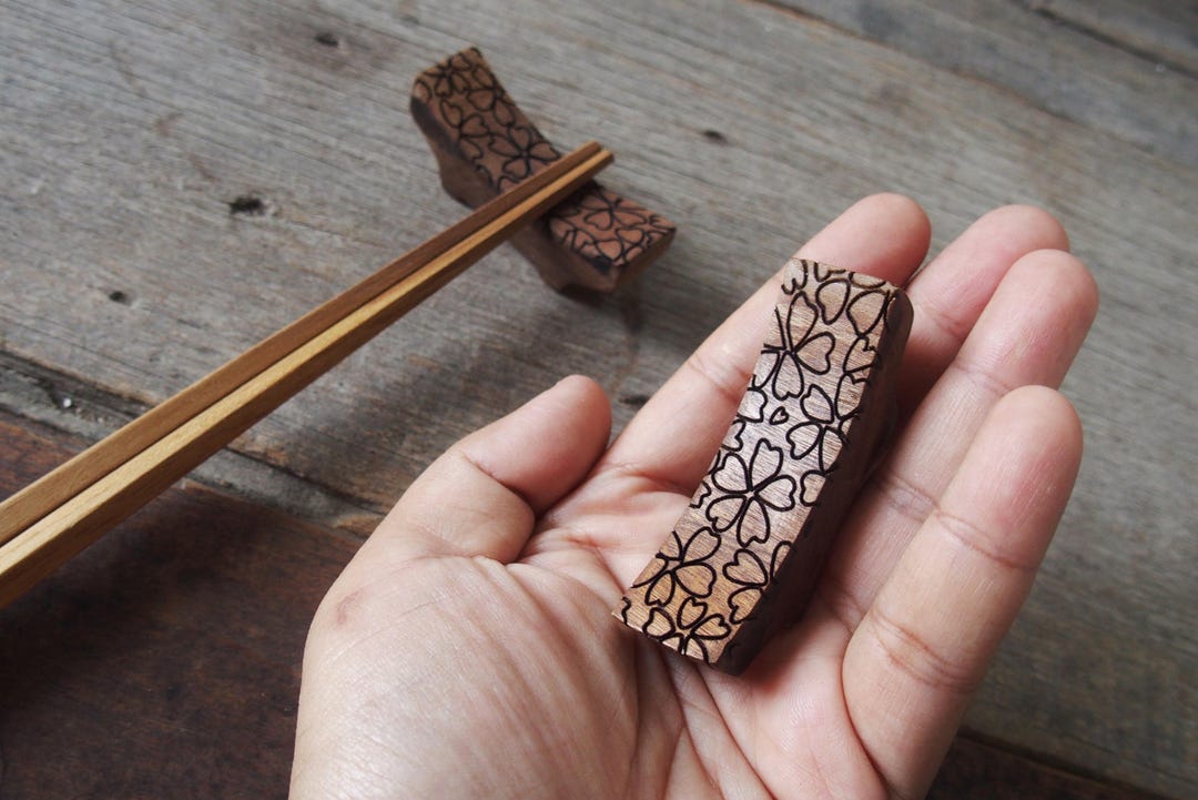 Wooden Chopstick Rest, Wooden Chopstick Holder, Wooden Flower Blossom ...