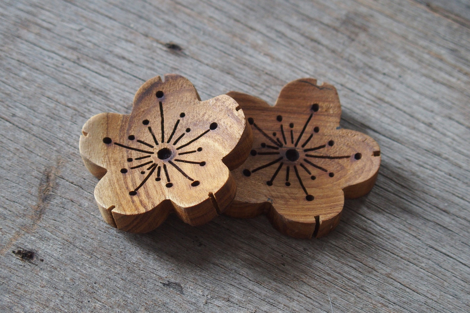 Wooden Chopstick Rest, Wooden Chopstick Holder, Wooden Flower Piece ...