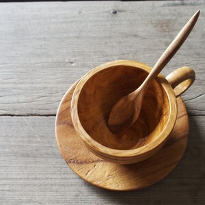 Curve Twist Designed Teak Wood Coffee Cup Tea Cup Natural Wood Grain ...