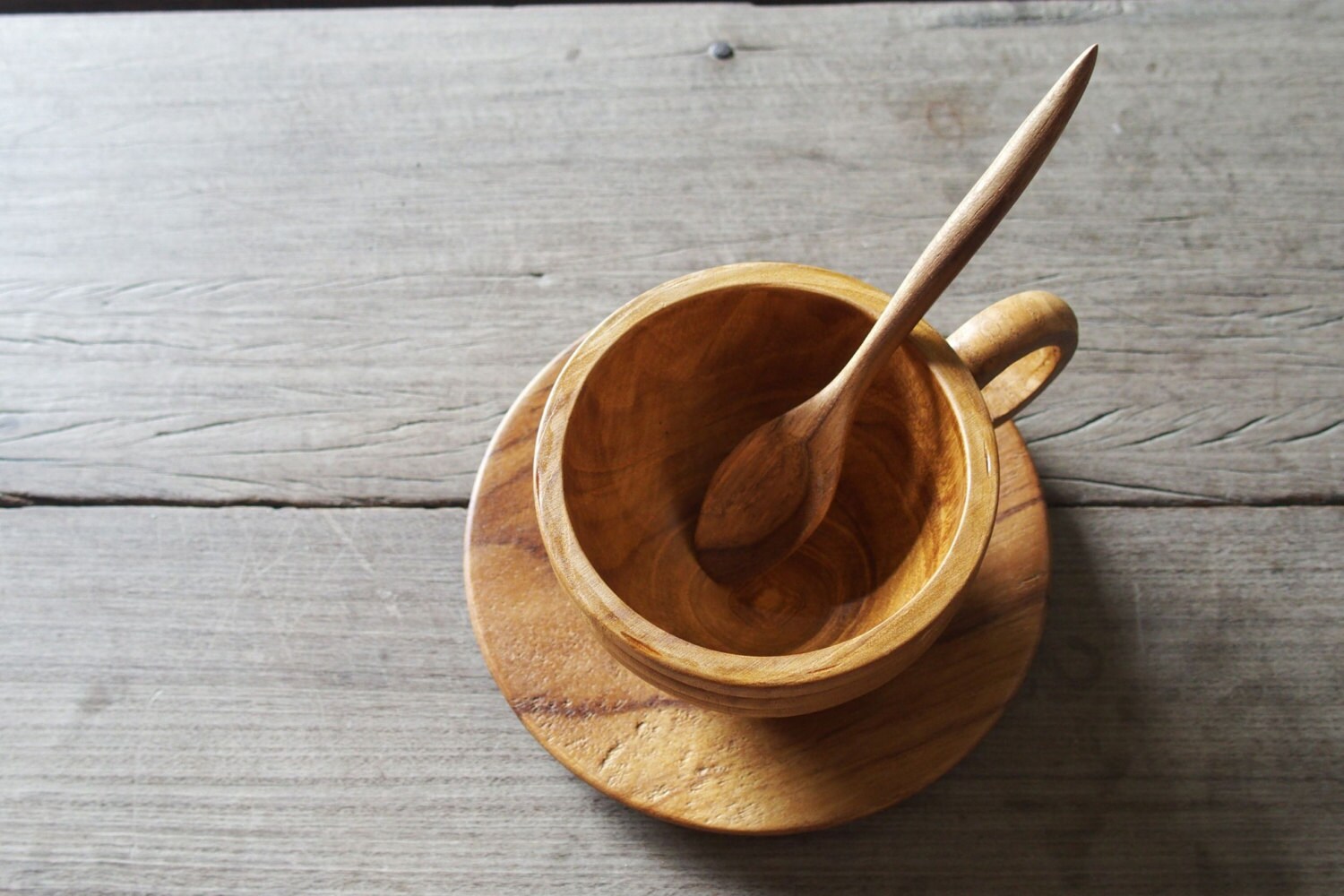 Curve Twist Designed Teak Wood Coffee Cup Tea Cup Natural Wood Grain ...