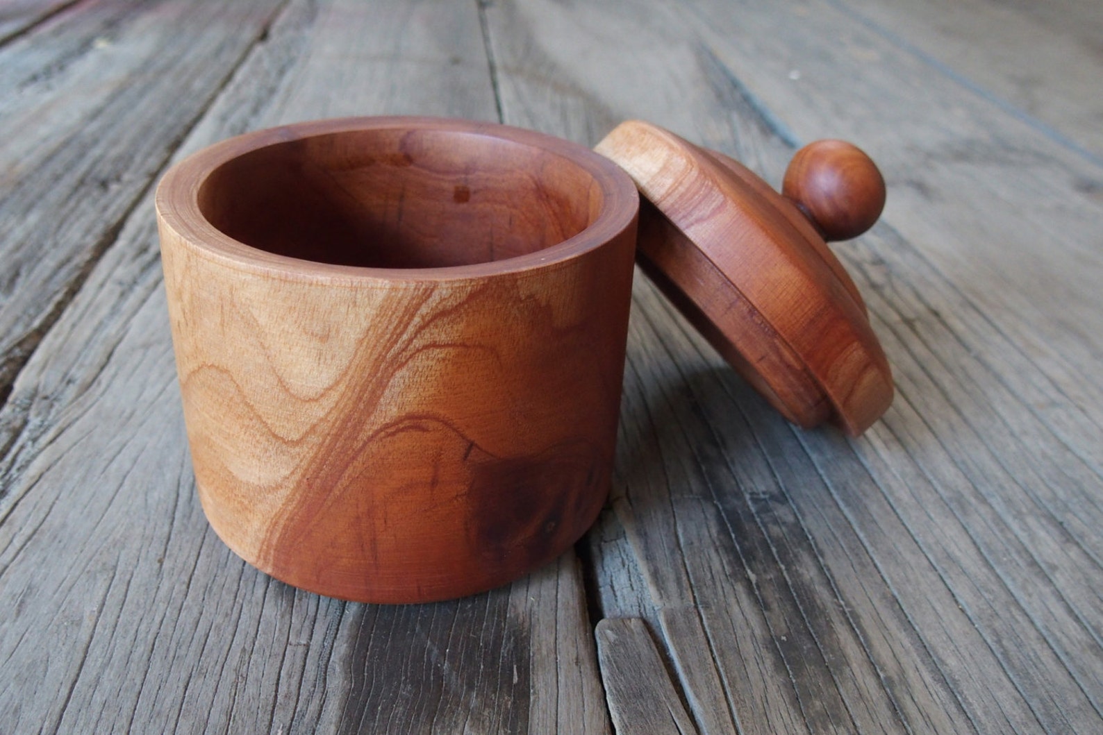 Wooden Jar, Wooden Box With Lid, Natural Color Classic Designed With ...