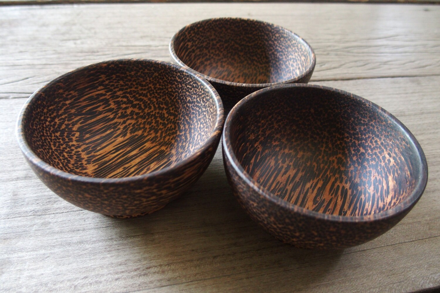 Set of 3 Eco Friendly Palm Wood Dipping Sauce Bowls 3 Inches Small ...