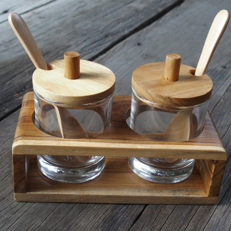 Wood Condiment Caddy - Etsy