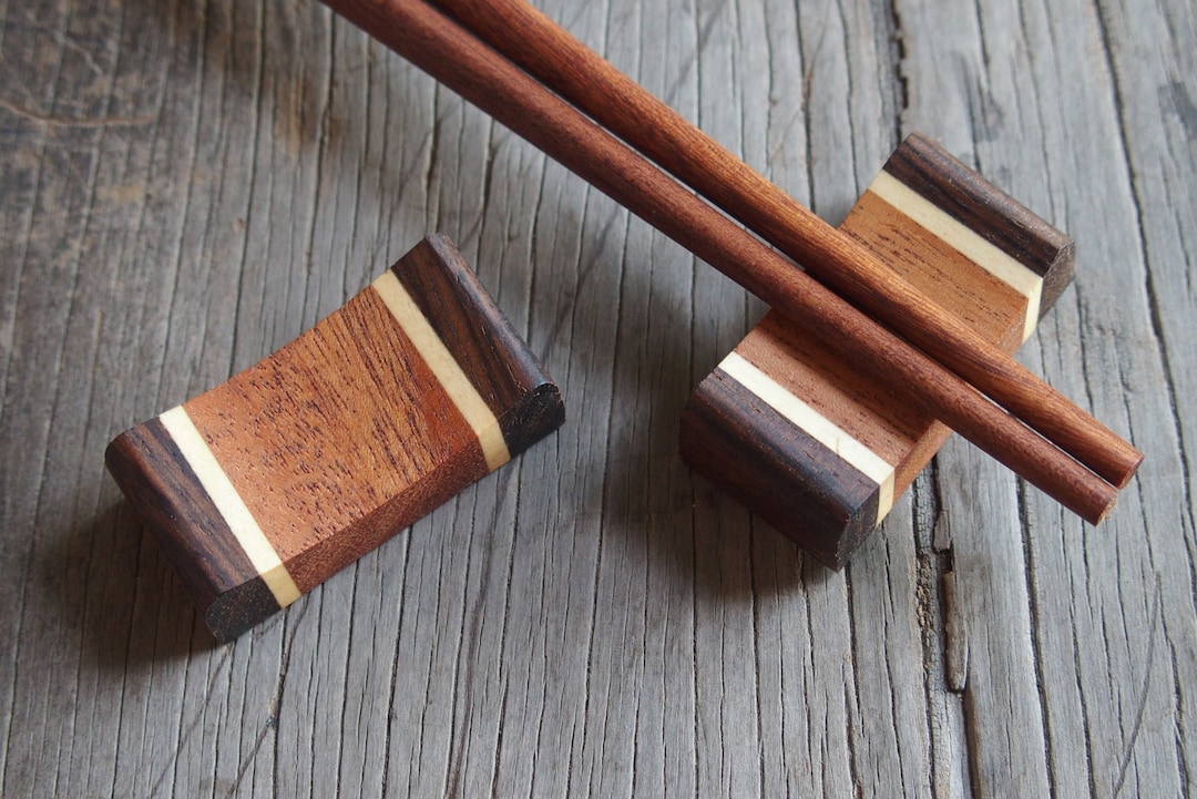 Two Pieces Chopstick Rest Chopstick Holder Plain Wood Smooth Light ...