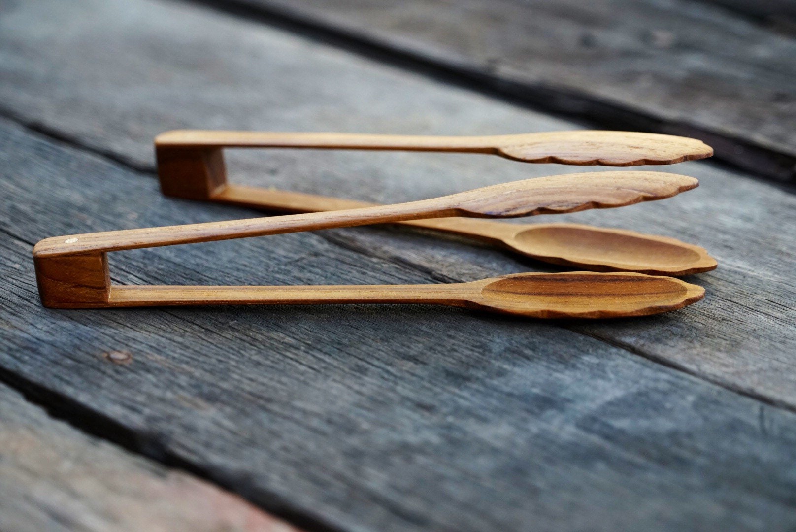 Teak Wood Toaster Tongs Wooden Kithenware Salad Kitchen Cooking Serving ...