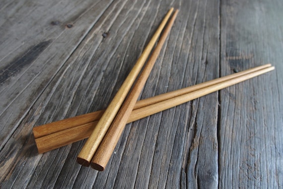 Wooden Chopsticks 5 Pairs Teak Wood Premium Wood Minimal | Etsy