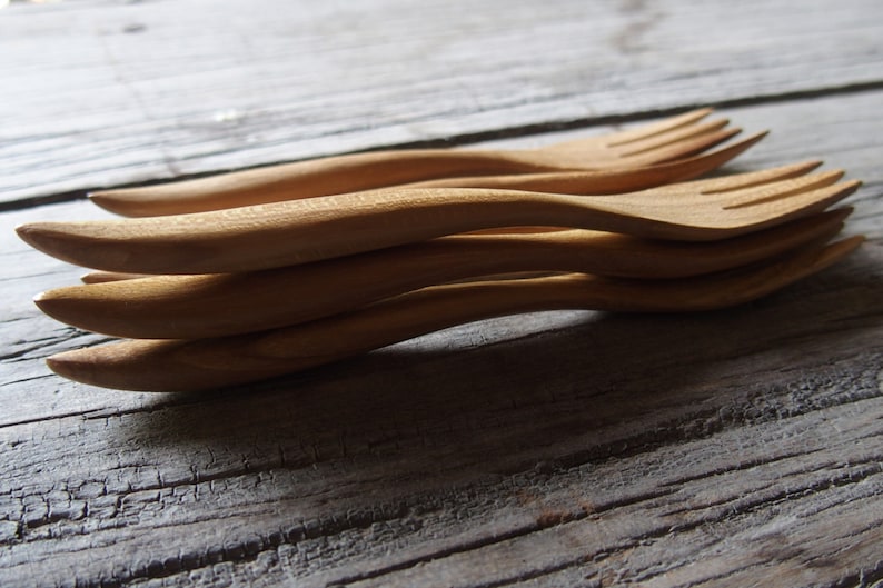 Wooden Fork Small Wooden Fork Small Forks Reusable Forks | Etsy