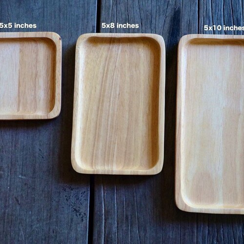 Natural Real Solid Wood Rectangle Decorative Tableware Serving - Etsy