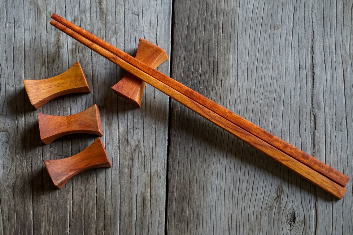 Chopstick Rest Set Plain Wood Natural Colour Solid Wood | Etsy