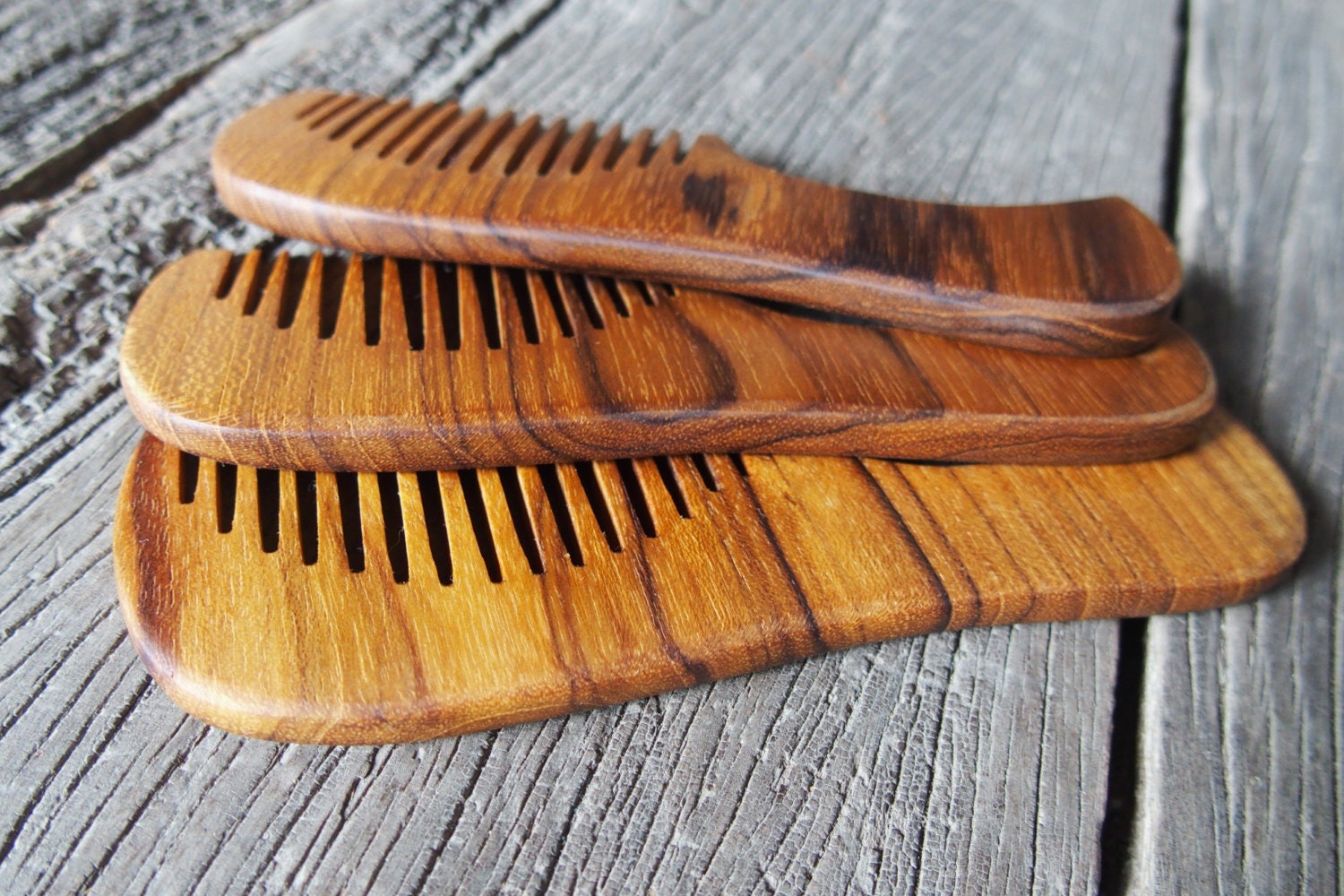 Wooden Comb Hair Comb Teak Wood Handmade Handle Pocket Size Light ...
